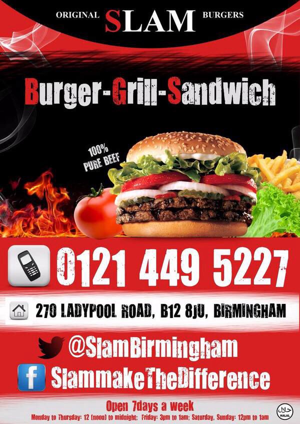 Slam Burgers – Food Safe Register